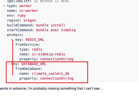 yaml is saying did not find expected key what am i missing render