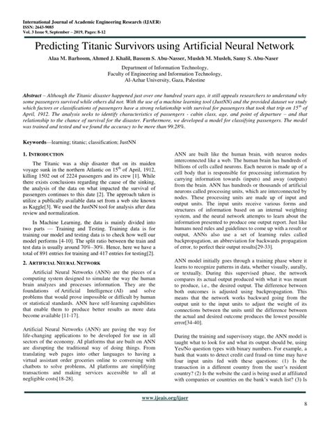 pdf predicting titanic survivors using artificial neural