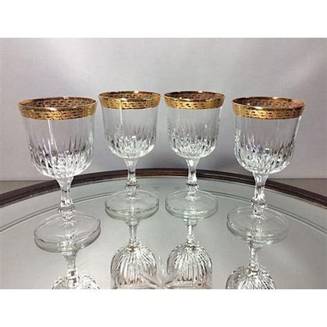 Vintage Gold Rimmed Cordial Glasses Set Of 4 Chairish