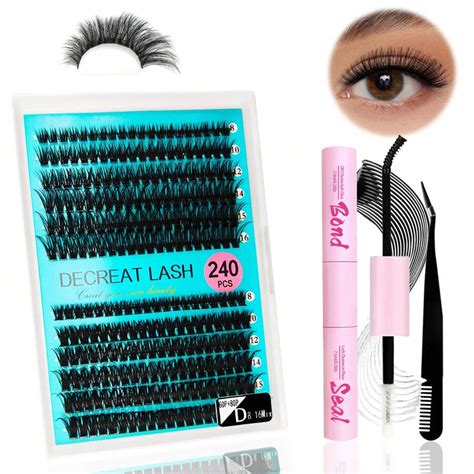 Diy Eyelash Extension Kit 240pcs Single Lash Cluster D Curl 8 16mm