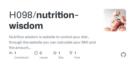github h098 nutrition wisdom nutrition wisdom is website to control