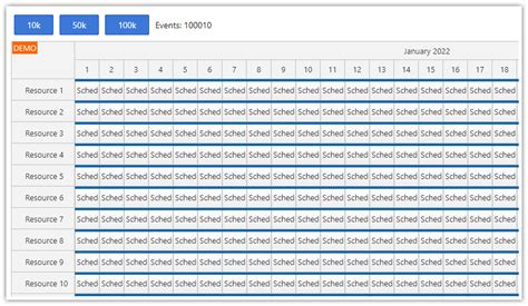 react jsx components in scheduler grid cells daypilot code