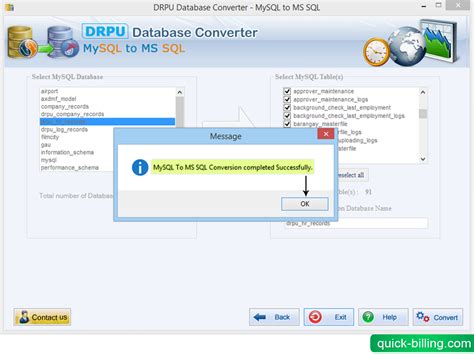 screenshots of mysql to mssql database converter tool converts mysql