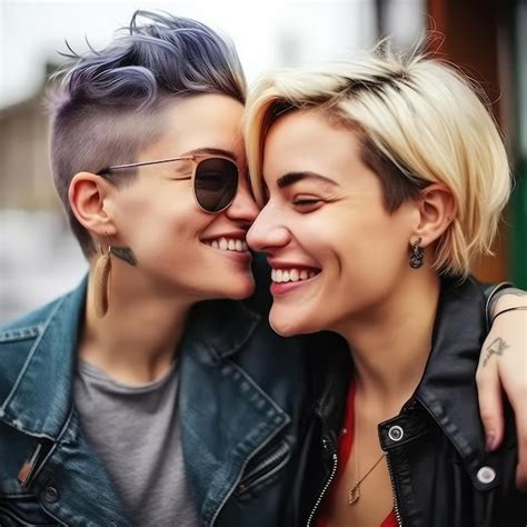 Premium Ai Image Happy Young Lesbian Couple Portrait