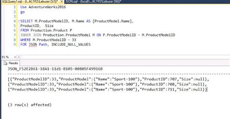 including null values in json output in sql server 2016