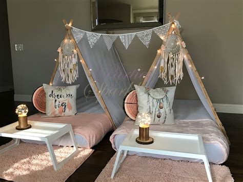 Boho Teepee Sleepover Slumber Party Sleepover Tents Girls Birthday