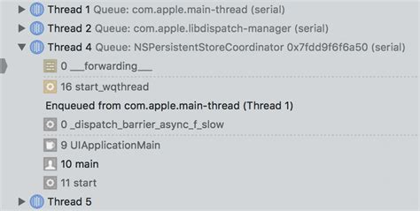 ios nspersistentstorecoordinator throws exc bad access when