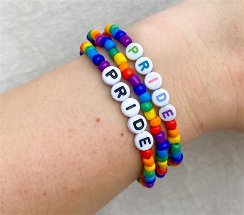 Pride Beaded Bracelets Lgbtq Rainbow Pride Bracelets Etsy