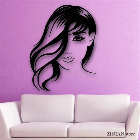 Hairstyle Fashion Beauty Salon Wall Decals Sexy Girl Wall Sticker