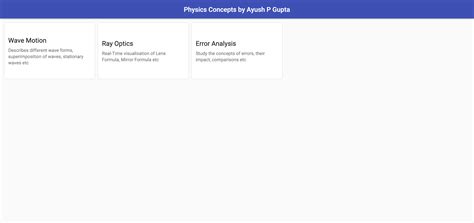 a flutter project for physics concepts