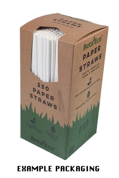 Betaeco White Paper Jumbo Straws 197mm X 10mm Pk 100 Shop 10 000