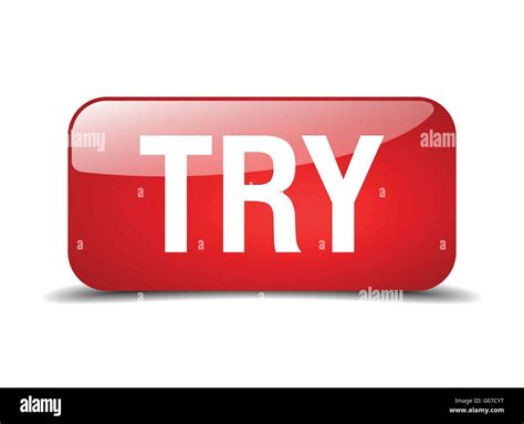 Try Red Square 3d Realistic Isolated Web Button Stock Vector Image