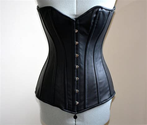 Exclusive Lambskin Long Corset On Steel Bones Black Brown White Re