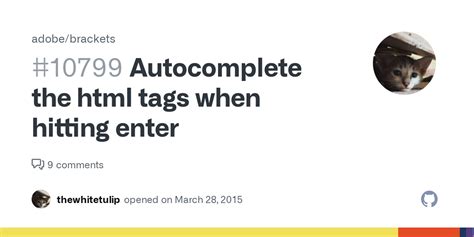 autocomplete the html tags when hitting enter · issue 10799 · adobe