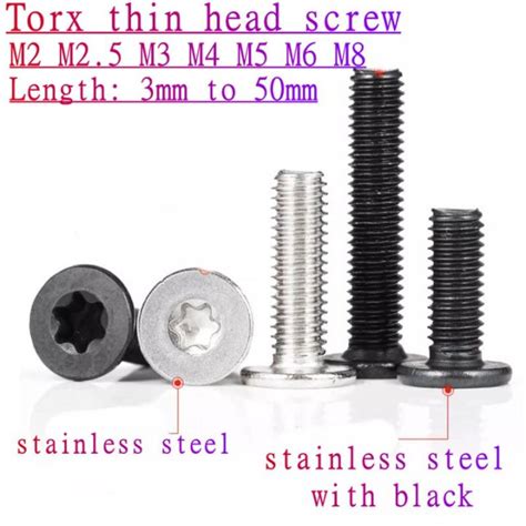 5 50pcs Cm M2 M2 5 M3 M4 M5 M6 M8 304 A2 Stainless Steel With Black
