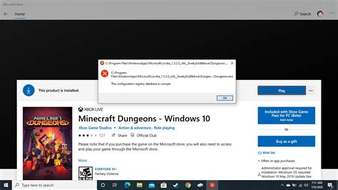 the configuration registry database is corrupt windows store