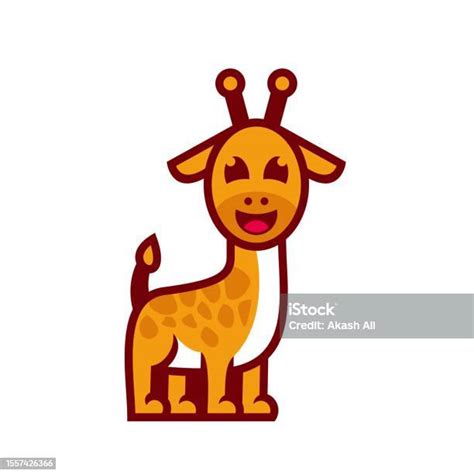 かわいい赤ちゃんキリンのベクター画像テンプレートシンボルデザイン アイコンのベクターアート素材や画像を多数ご用意 アイコン