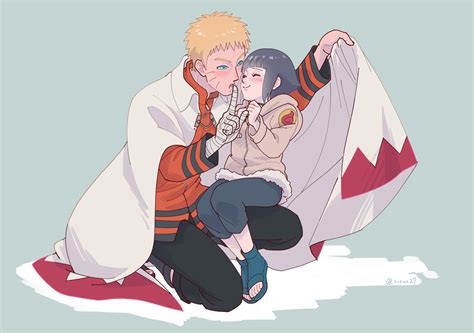uzumaki naruto and hyuuga hinata naruto and 1 more drawn by risuo