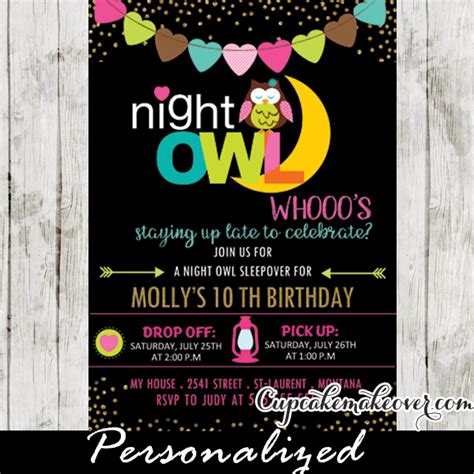 Paper And Party Supplies Ticket Invitation Sleepover Birthday Invitation
