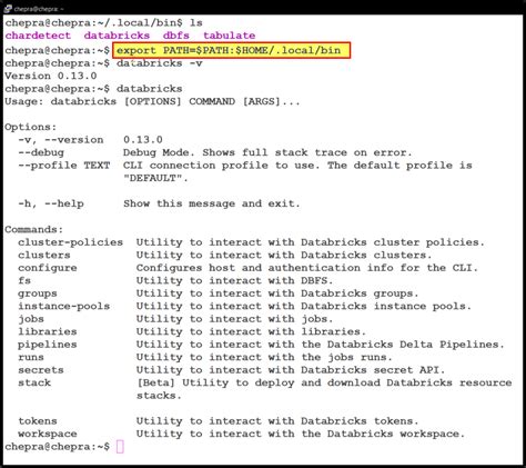 getting error while using databricks command in ubuntu vm