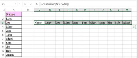 how to move cells from horizontal to vertical or vice versa