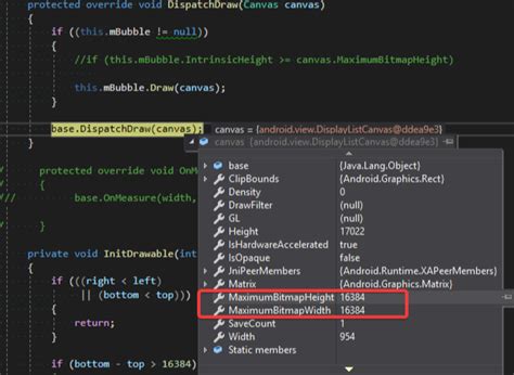 java android custom views not being draw and canvas maximum size