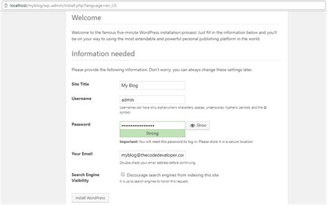 how to install wordpress using xampp