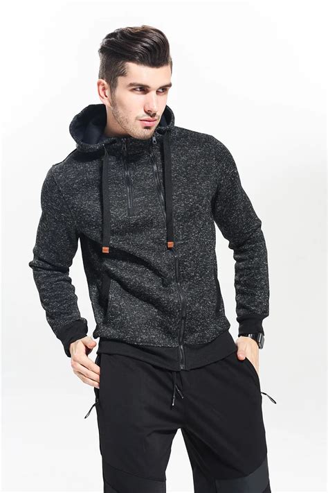 2017 Black Brand Clothing Autumn Winter Fashion Hoodies Men Double