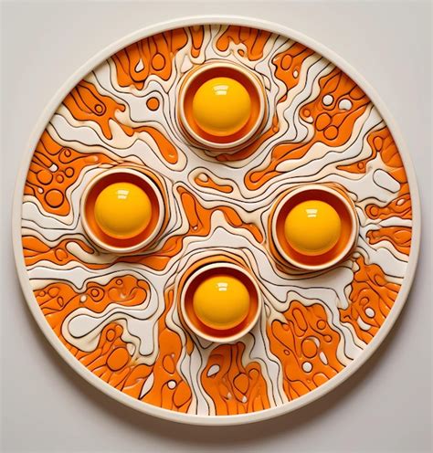 Premium Ai Image Ceramics Scrambled Eggs On A Plate