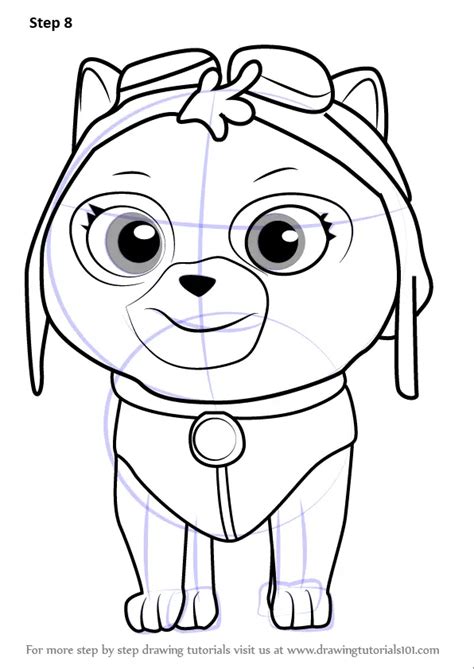 How To Draw Cat Skye From Paw Patrol Paw Patrol Step By Step