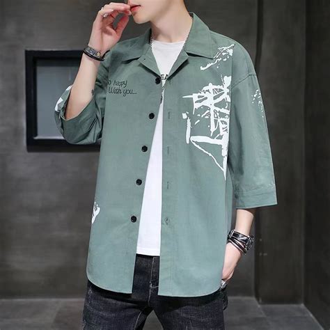 Short Sleeved Shirt Men Korean Version Trendy Handsome 2022 Summer Hong