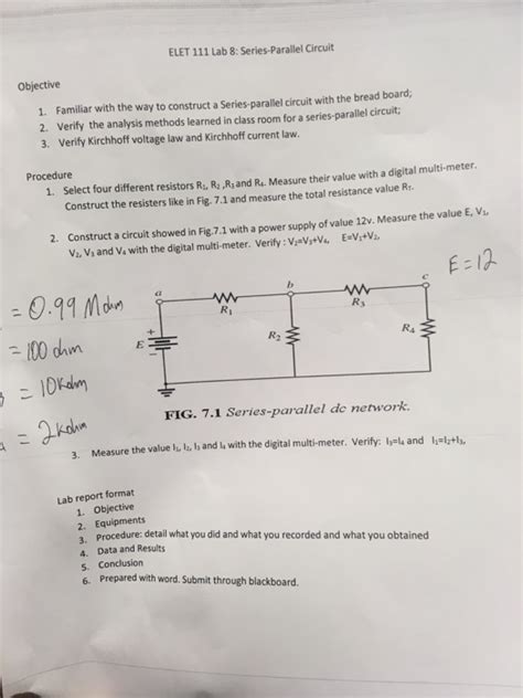 Series And Parallel Circuit Experiment Conclusion Wiring Diagram
