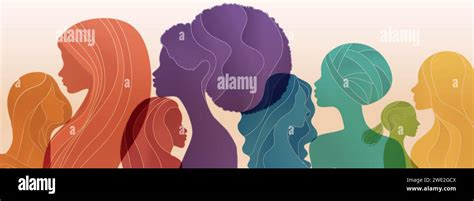 Group Silhouette Of Multicultural Women International Womens Day
