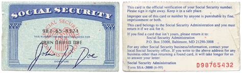 Social Security Card Template Front And Back Free Social Security