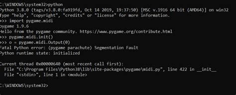 pygame midi output crashing in 3 8 on windows · issue 1551 · pygame