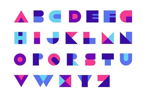 Premium Vector Geometric Font Modern Bold Alphabet Logo Abstract