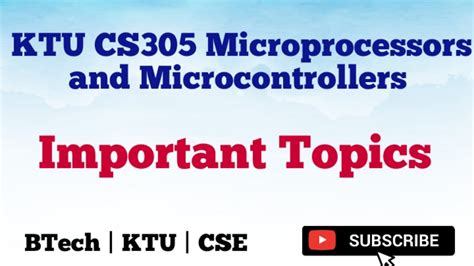 ktu cs305 microprocessors and microcontrollers important topics btech