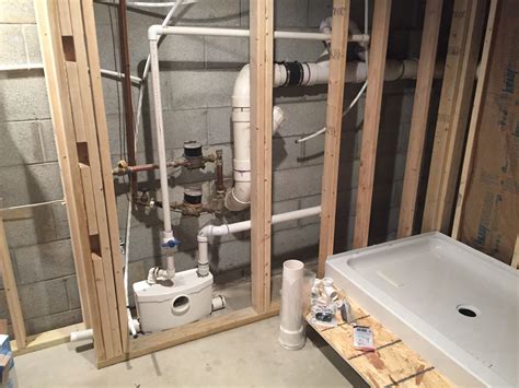 Saniflo Bathroom With Behind Wall Macerator Basement Bathroom Diy