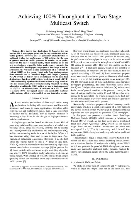 pdf achieving 100 throughput in a two stage multicast switch