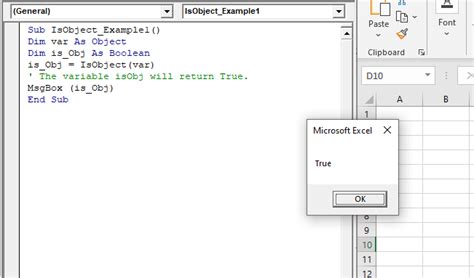 excel vba isobject function tutorial and example