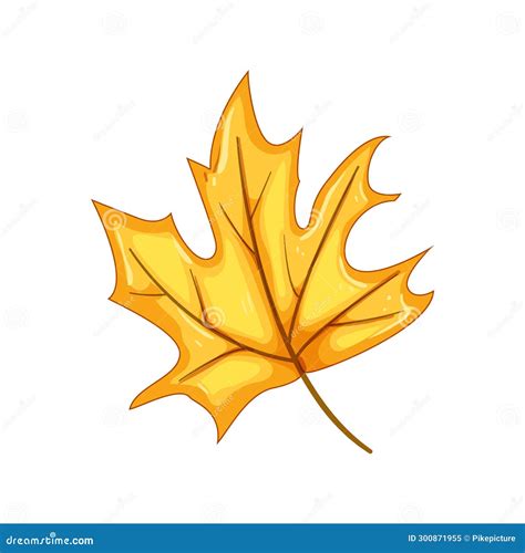 Red Maple Leaf Cartoon Vector Illustration Stock Illustration