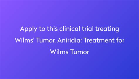 Treatment For Wilms Tumor Clinical Trial 2023 Power