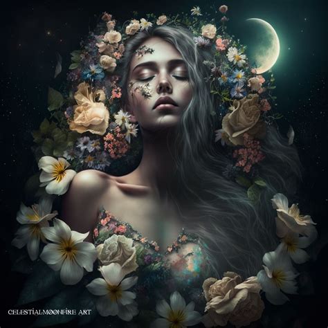 Goddess Of The Moon Print Witchy Art Divine Feminine Lunar Art Lunar