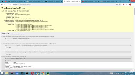 python when i vote one of the choices it shows error