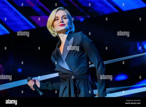 Famous Russian Singer Polina Gagarina Sings In Front Of Participants In