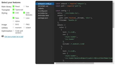 create and edit webpack configuration file automatically