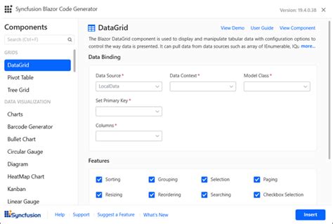 code generator in blazor syncfusion