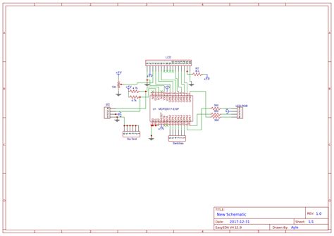 1602 or 2004 lcd i2c easyeda open source hardware lab