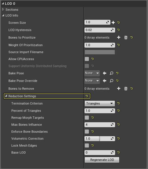 enabling the skeletal mesh reduction tool plugin unreal engine 4 27