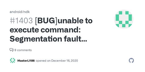 [bug]unable to execute command segmentation fault core dumped in